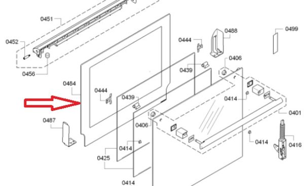 זכוכית פנימית מקורית לדלת תנור אפייה בוש סימנס וקונסטרוקטה 00685401 ...