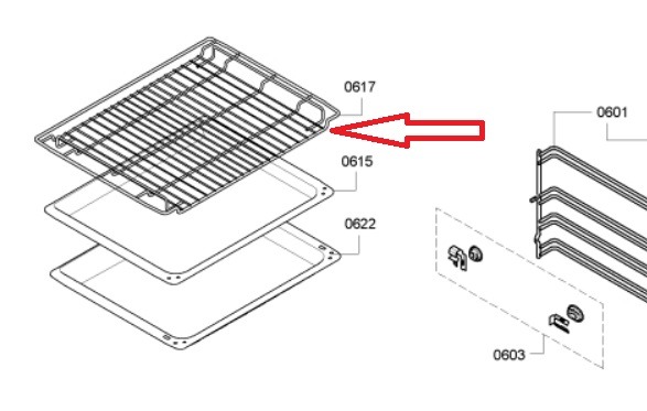 רשת מקורית לתנור אפיה קונסטרוקטה 00438104 - שירות סי.אס.בי