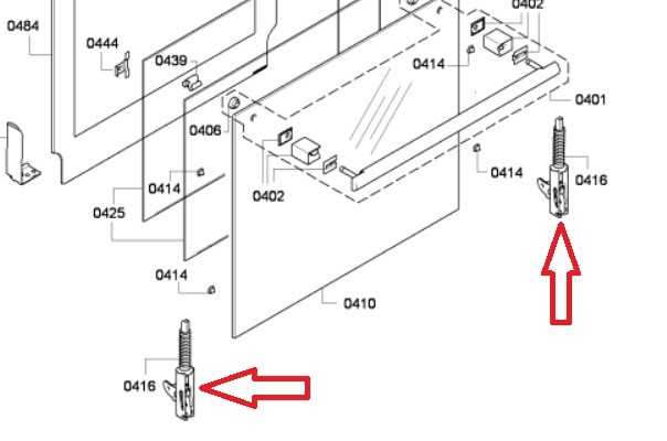Original right and left hinge for Siemens baking oven door 00490748 ...
