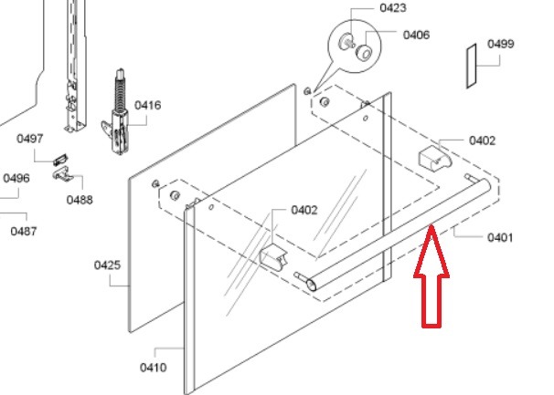 Original Siemens oven door handle 00667882 - CSB service
