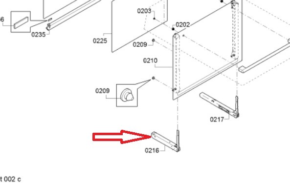 Original left hinge for Siemens oven door 12028496 - CSB service