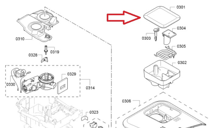 מכסה למיכל פולים למכונת קפה אספרסו אוטומטית סימנס 12025003 - שירות סי.אס.בי
