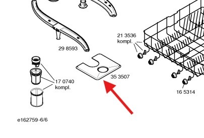 Original Bosch dishwasher filter 00353507 - CSB service