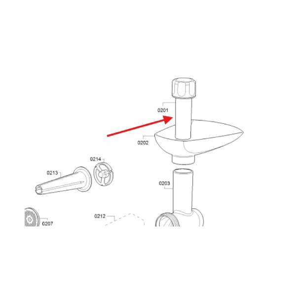 מוט דחיסה מקורי למגש הזנה למטחנת בשר בוש 12011001 - שירות סי.אס.בי