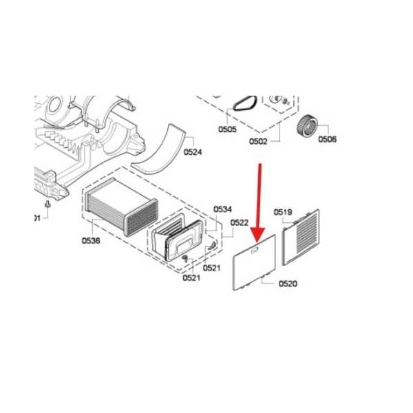 מכסה פנל תחתון שמאלי למייבש כביסה בוש 00445427 - שירות סי.אס.בי